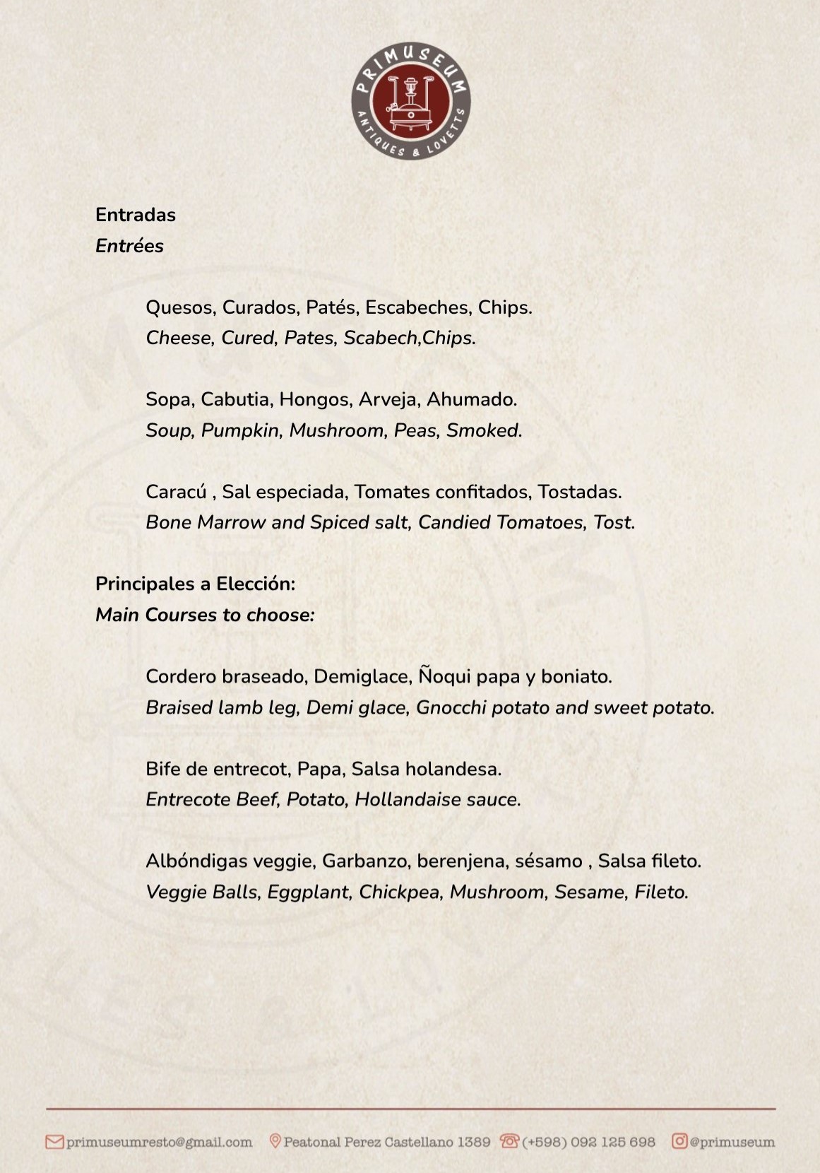 Carta | Primuseum Restaurant